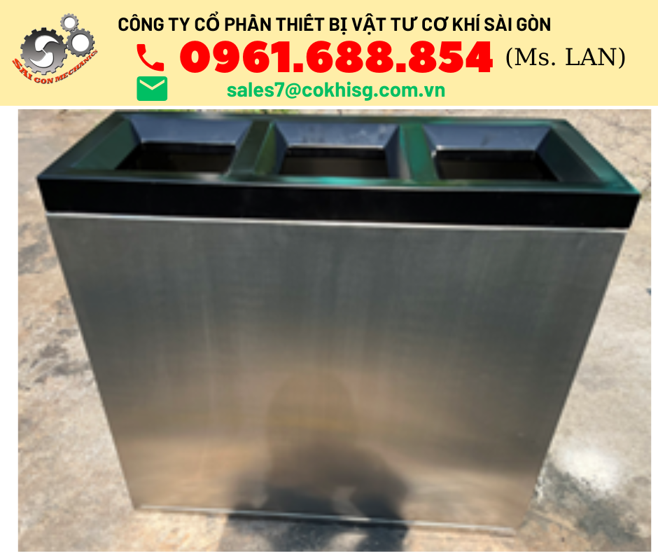 Thùng rác phân loại 3 ngăn